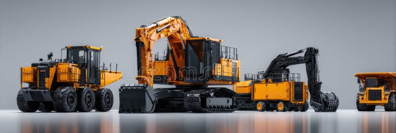 Futuristic Construction Equipment Displayed on a Clean Background ...