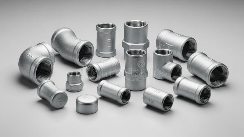 Galvanized Steel Pipe Fittings Stock Illustrations – 76 Galvanized ...