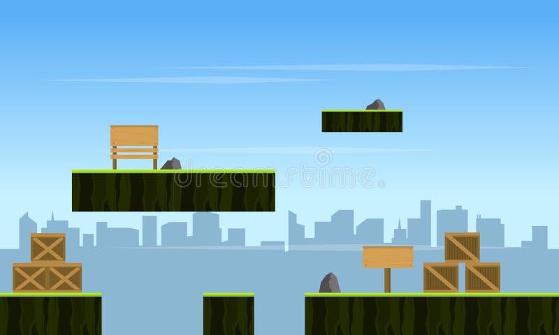 Collection Game Background Style City Scenery Stock Vector ...