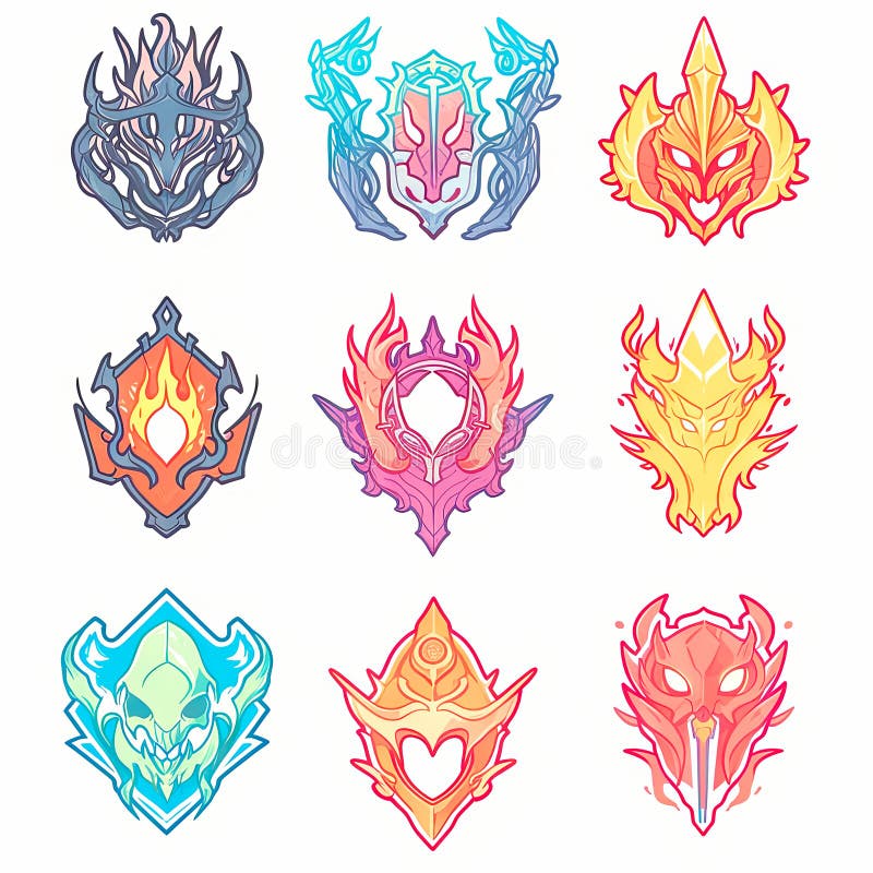 9 Collection of Gamer Character Stickers Stock Image - Image of gamer ...