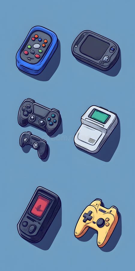 Collection of Gaming Objects in Isometric Illustrations Stock ...