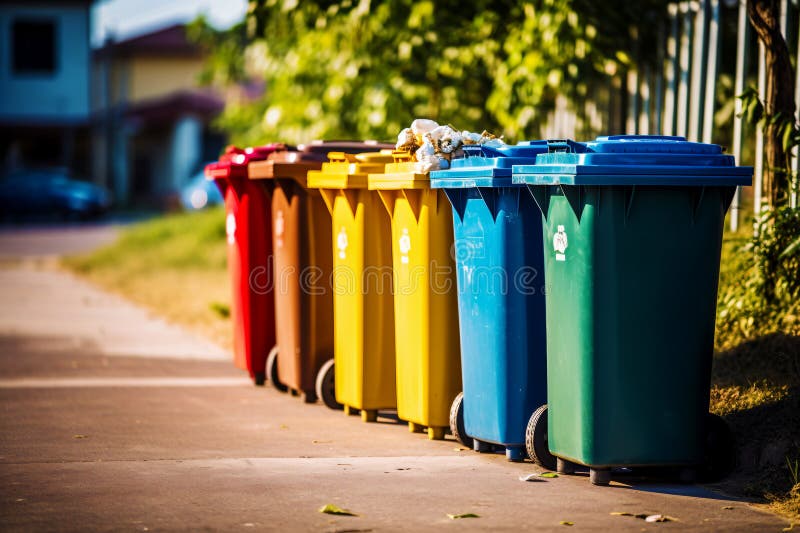 Collection of a Garbage Can Full of Various Types of Garbage, the ...