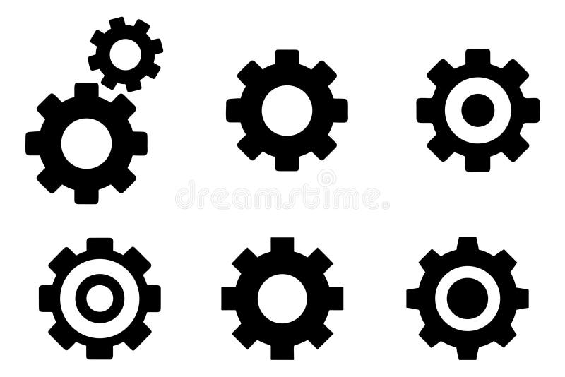 Collection of Gear Icon Vector. Cog Wheel Icon Set Vector Illustration ...