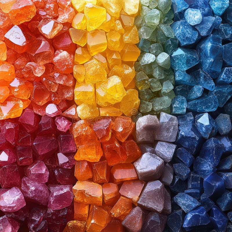 Abstract Composition of Gemstones Forming a Rainbow. Stock Illustration ...
