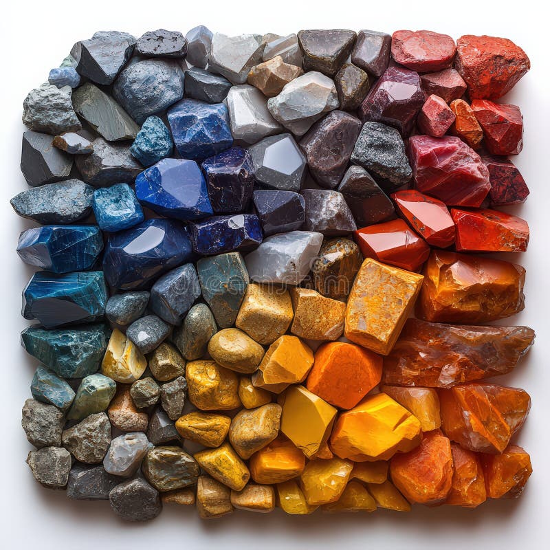 Abstract Composition of Gemstones Forming a Rainbow. Stock Illustration ...