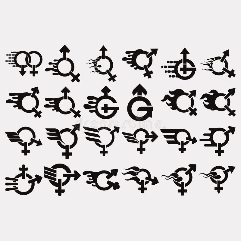 Collection of gender logos stock vector. Illustration of washroom ...