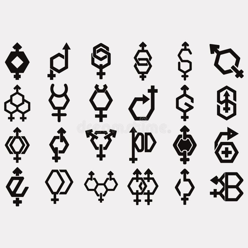 Collection of gender logos stock vector. Illustration of concept ...