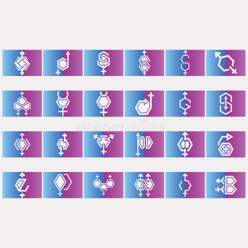 Collection of gender logos stock vector. Illustration of isolated ...