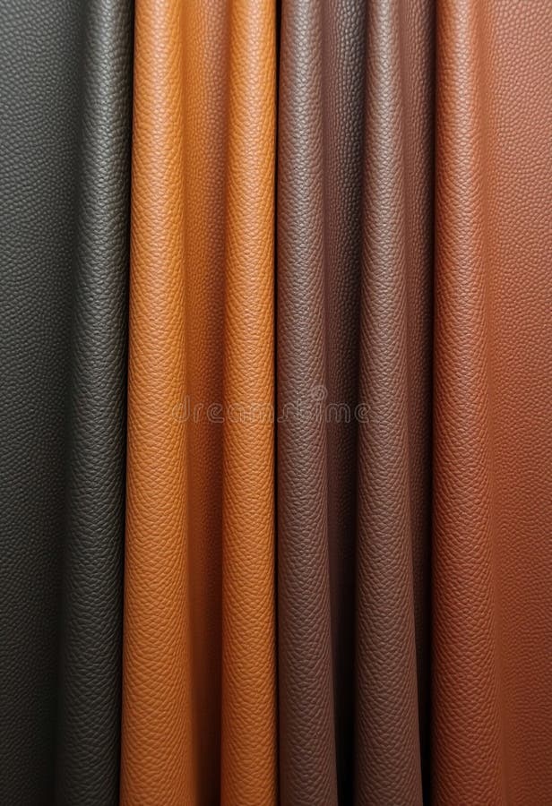 A Collection of Genuine Pigskin Samples in Various Rich Colors Hangs ...