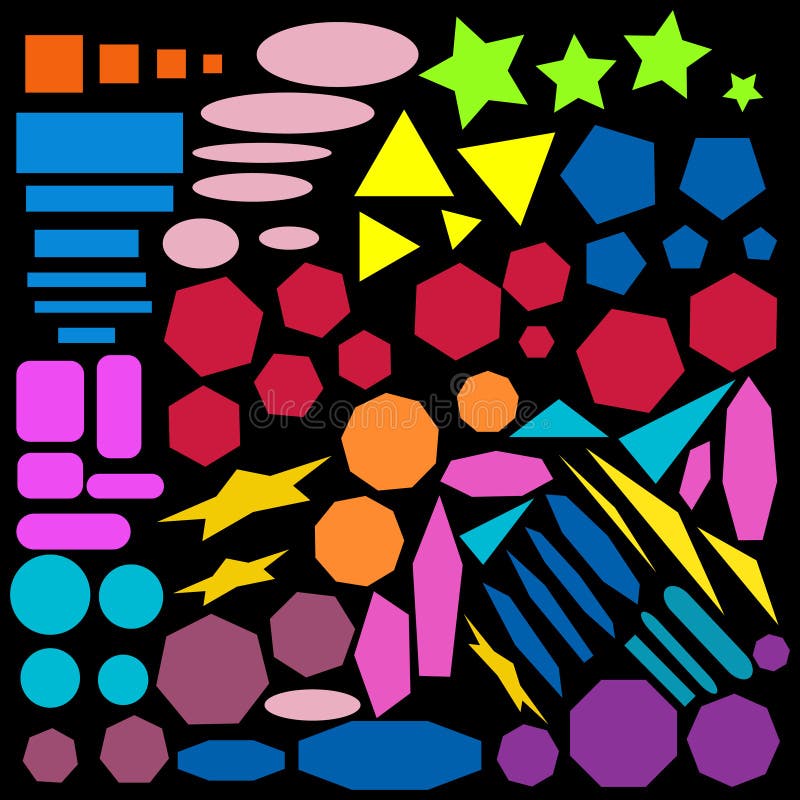 Collection of Geometric Abstract Colored Design Elements Stock Vector ...