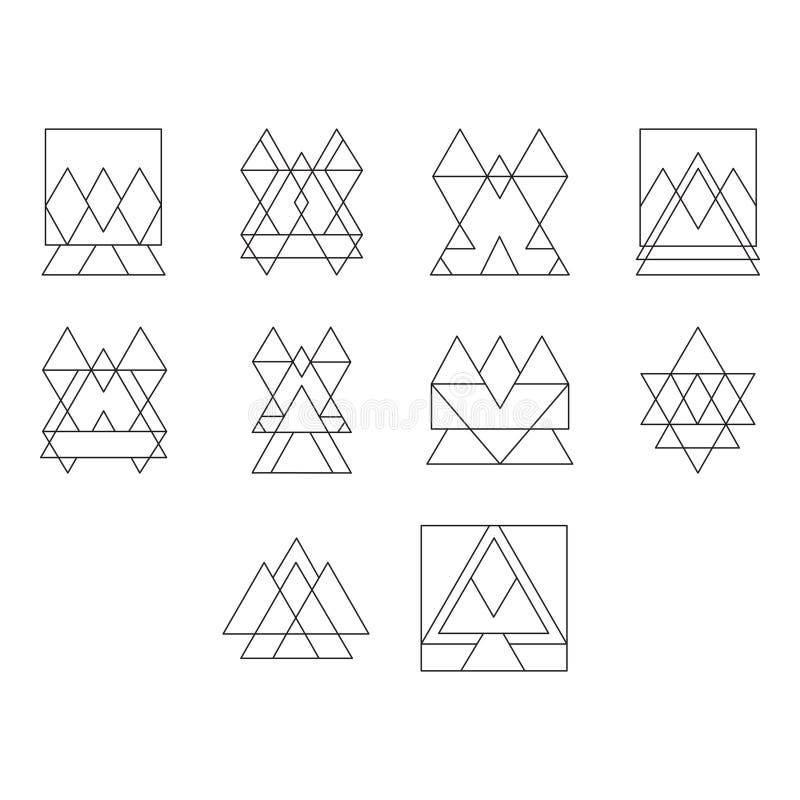 Geometric icon set stock vector. Illustration of icon - 270164824