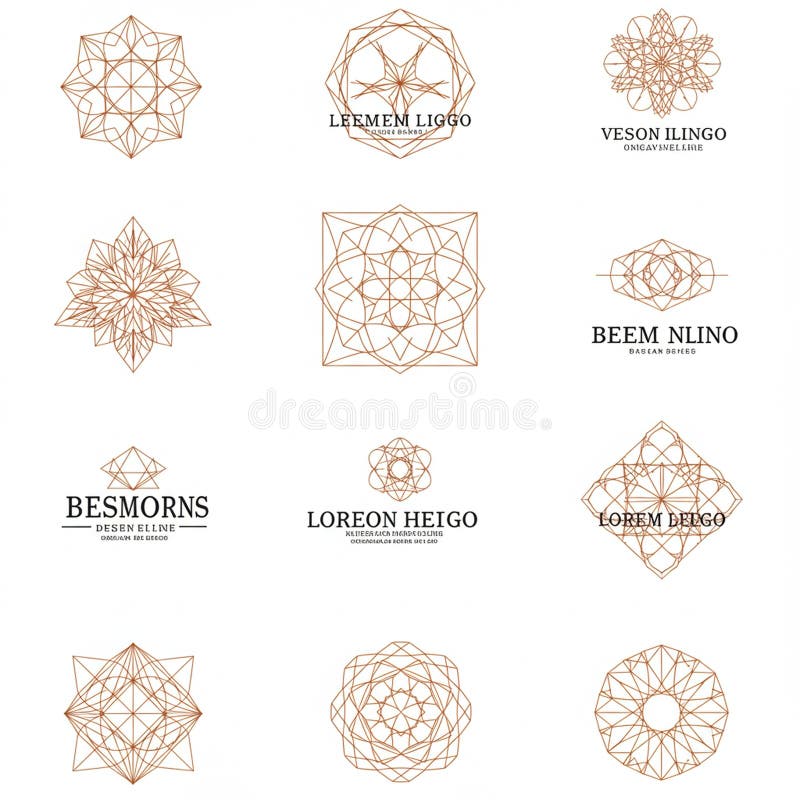A Collection of Geometric Logos Featuring Intricate, Angular Designs ...