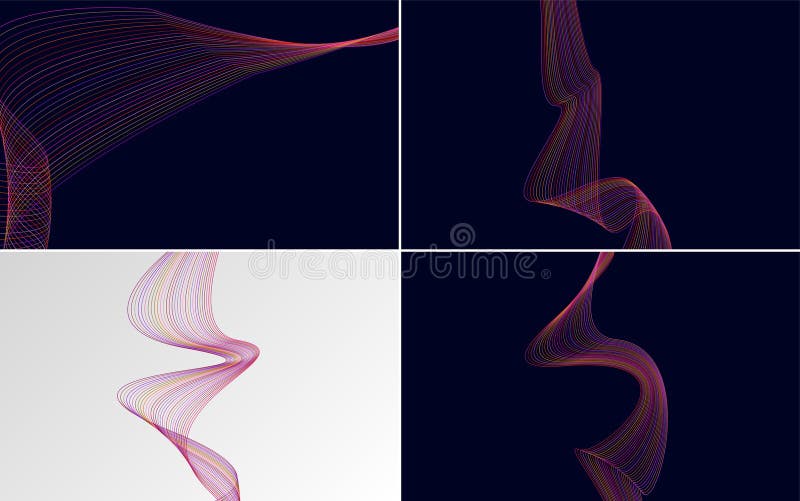 Collection of Geometric Minimal Lines Pattern Set Stock Vector ...