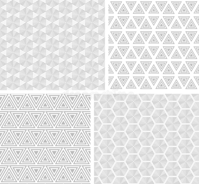 Collection of Geometric Seamless Patterns Stock Vector - Illustration ...
