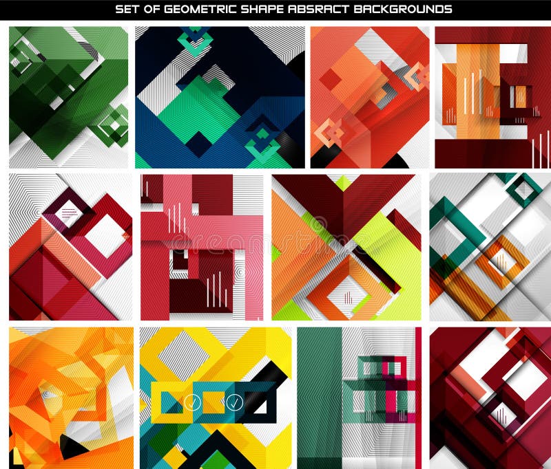 Collection of Geometric Shape Abstract Backgrounds Stock Vector ...