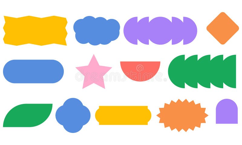 Collection of Geometric Shape Abstract Design Element Vector Stock ...