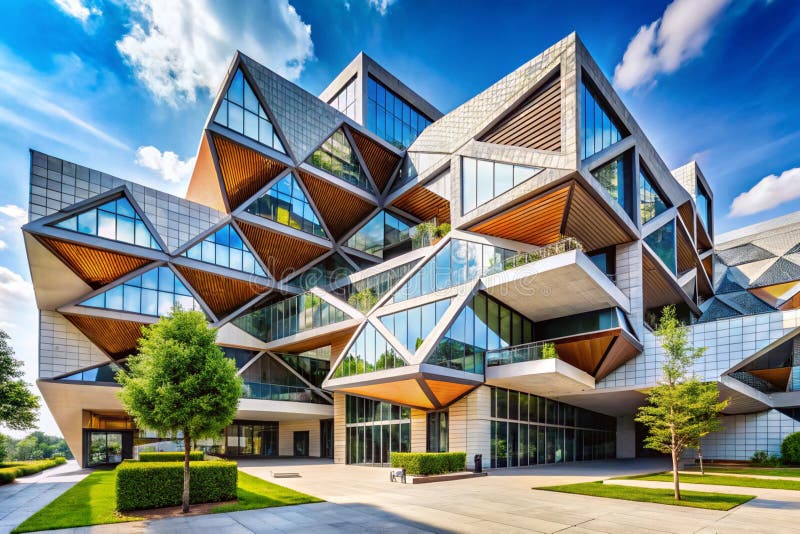 Modern Architecture - Geometric Shapes Stock Illustration ...