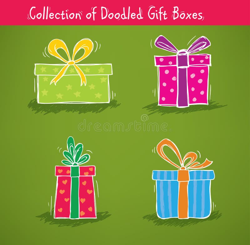 Collection of gift boxes stock vector. Illustration of cartoon - 59739211