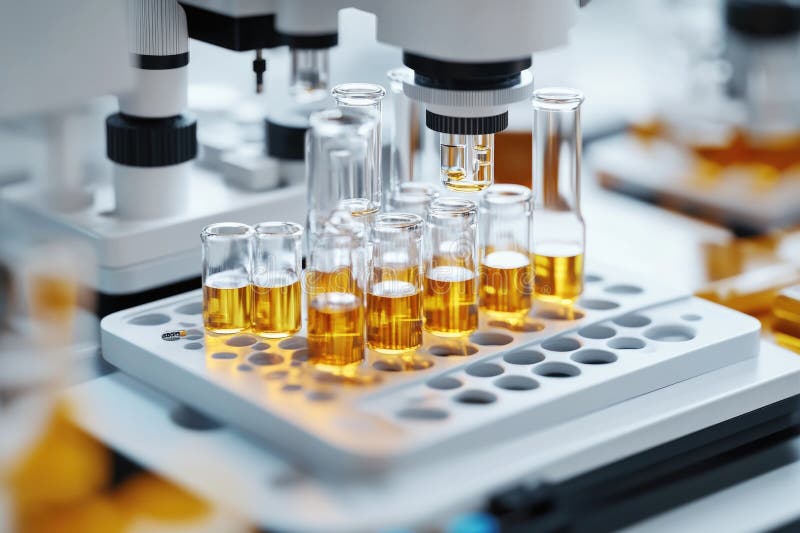 A Collection of Glass Bottles Filled with Various Liquids Sitting on a ...