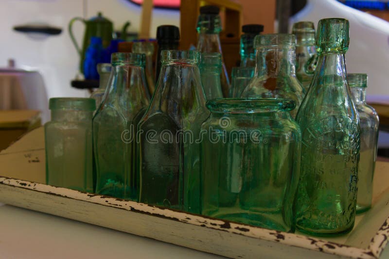 A Collection of Glass Bottles Stock Image - Image of group, moisture ...