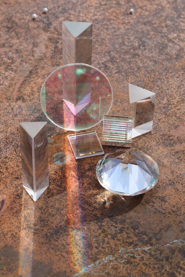 Collection of Glass Objects, Including a Diamond Stock Image - Image of ...