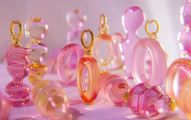 Collection of Gleaming Geometric Shapes Stock Photo - Image of gold ...