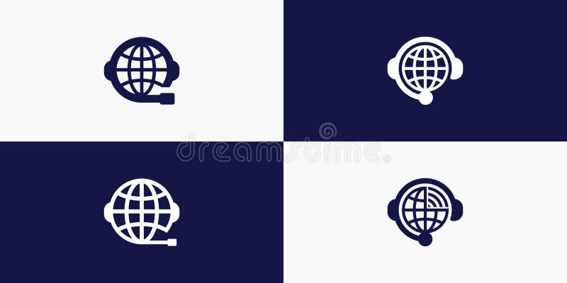 Collection of Global Customer Service Logo Designs. Stock Illustration ...