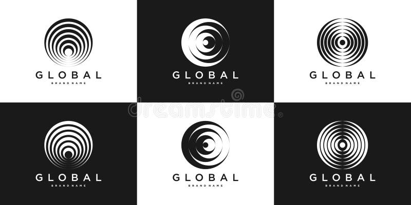 Collection Global Logo Design with Creative and Unique Concept. Premium ...