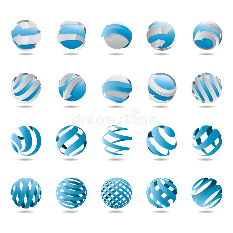 Collection of Globe Logo Elements. Vector Illustration Decorative ...