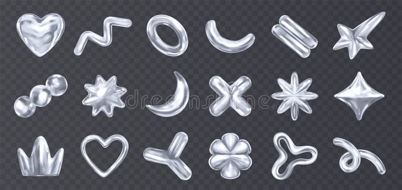 Collection of Glossy Transparent Shapes Stock Vector - Illustration of ...