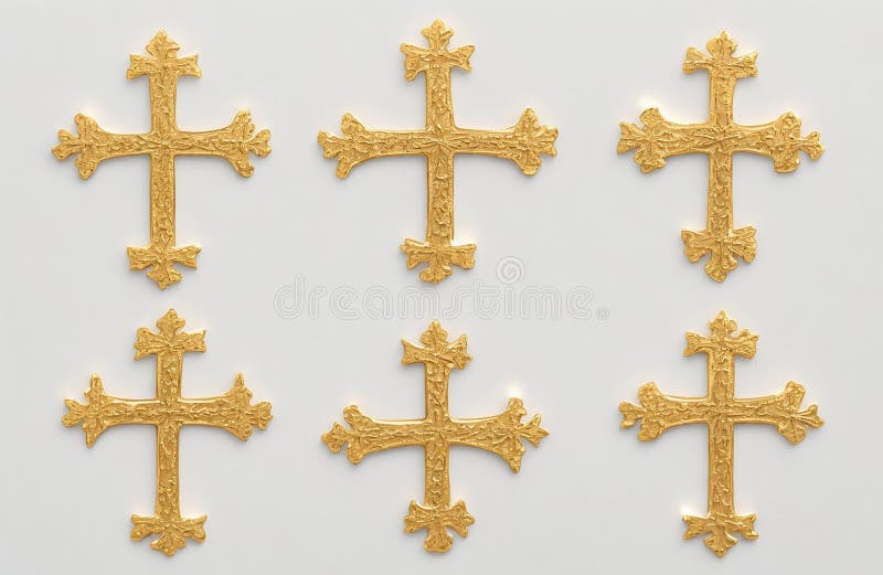 Collection of Gold Crosses on White Backgrouned Stock Illustration ...