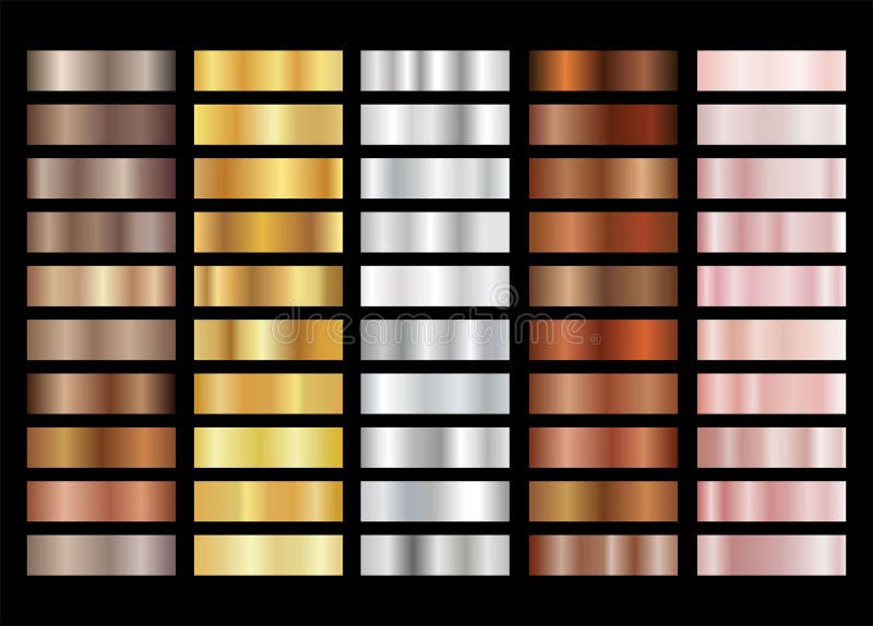 Collection of Gold Silver Bronze and Rose Gold Gradient Texture ...