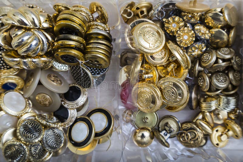 Collection of Gold, Silver and Metal Antique Vintage Buttons Stock ...