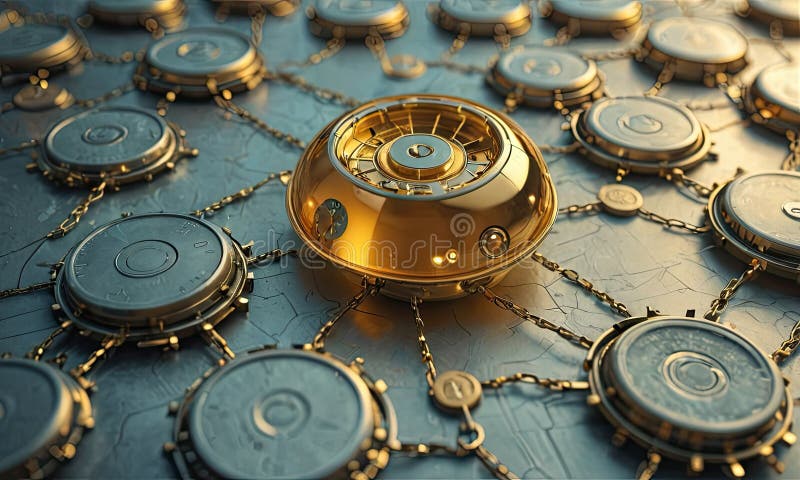 A Collection of Gold and Silver Objects are Arranged in a Pattern, with ...