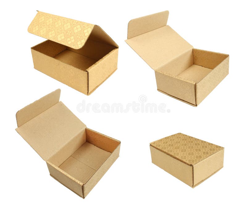 Collection of Golden Color Boxes. Cardboard Recyclable Box from ...