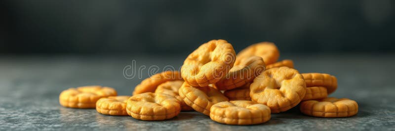 Crunchy Golden Treats Piled on a Smooth Surface in a Cozy Kitchen ...