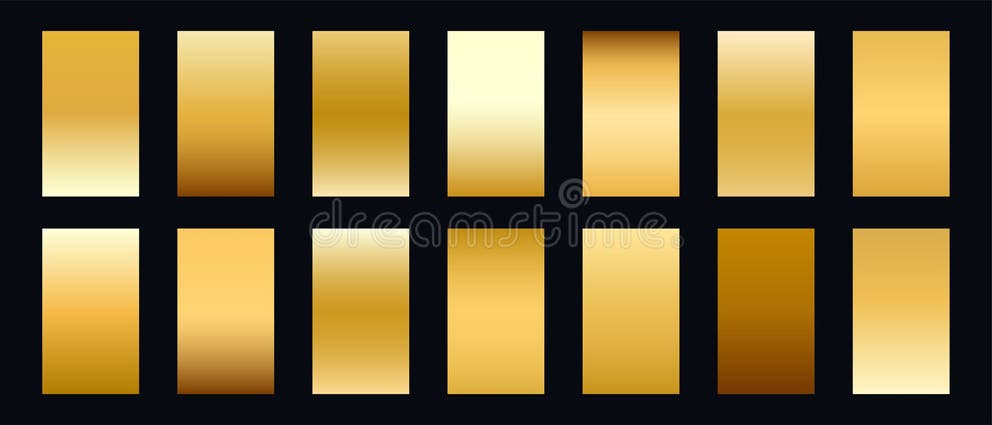 Collection of Golden Gradient Palette Kit Banner Stock Vector ...