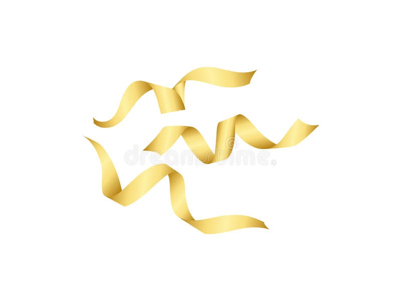 Collection of Golden Gradient Ribbon Stock Vector - Illustration of ...