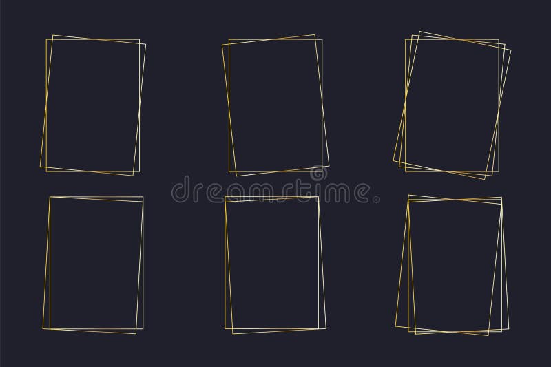 Collection of Golden Polygon Shape Frames Stock Illustration ...