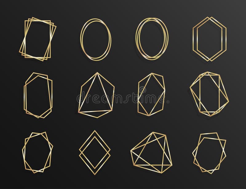 Collection of Golden Polygonal Luxury Frames Vector Set Stock Vector ...