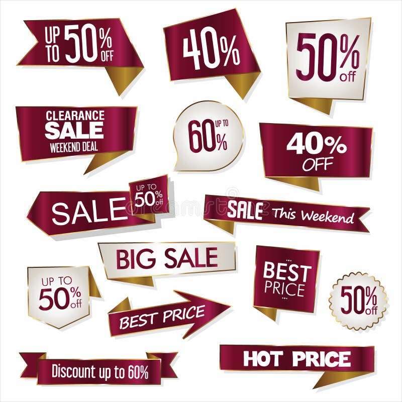 Collection of Golden Premium Badge Stickers and Seals Stock Vector ...