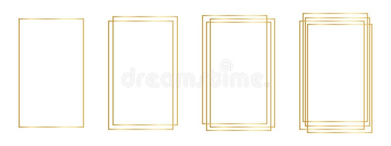 Collection of Golden Rectangle Frames. Bright Rectangular Borders ...