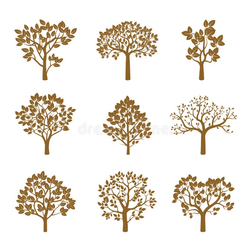 Golden Tree and Roots. Vector Illustration Stock Illustration ...