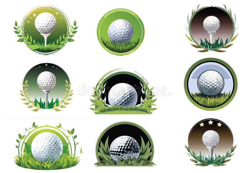Collection of Golf Ball Logos with Vector Designs. Perfect for Sport ...