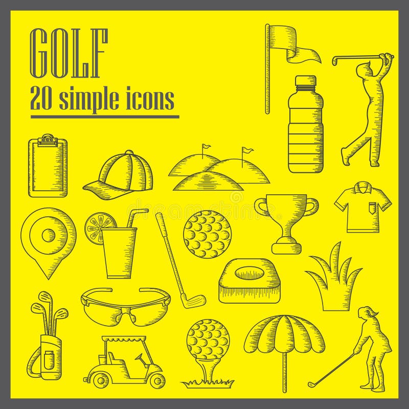 Collection of Golf Icons. Vector Illustration Decorative Design Stock ...