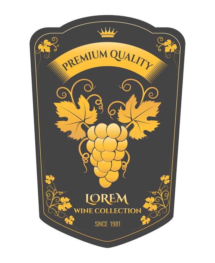 Collection Grape Vine Label Stock Illustration - Illustration of ...