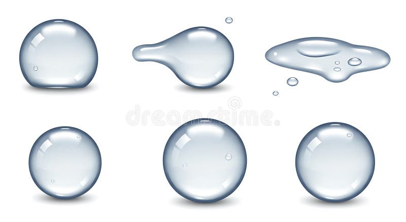 Animated Illustrations of Various Water Droplet Shapes Stock ...
