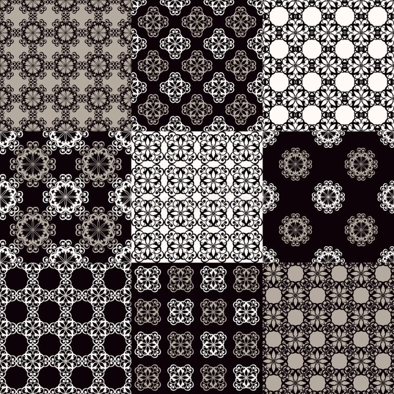 Collection of Graphical Vector Seamless Patterns Stock Vector ...