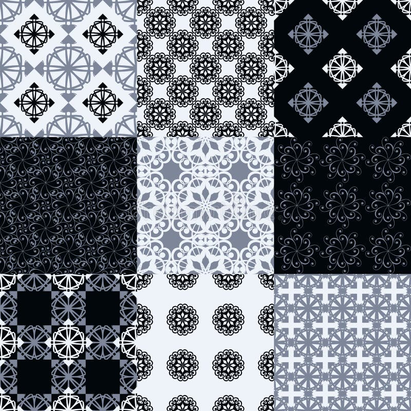 Collection of Graphical Vector Seamless Patterns Stock Vector ...