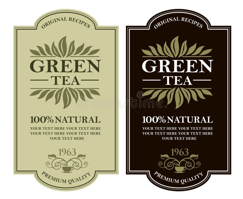 Tea labels set stock vector. Illustration of dessert - 170632504